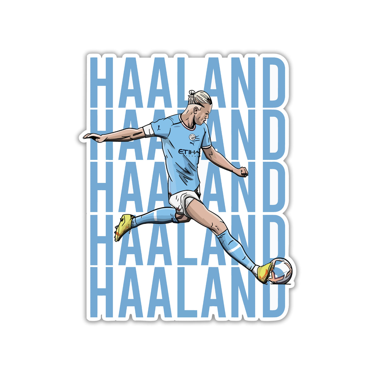 STRIKING VIKING – ERLING HAALAND STICKER – STICKYFUNK PREMIUM STICKERS